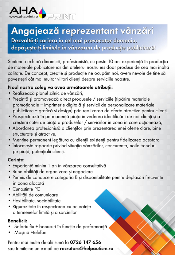 Cariere - Autism, diagnostic precoce si terapie intensiva - Helpautism.ro